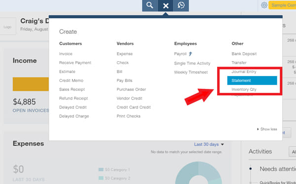 Quickbooks Statement
